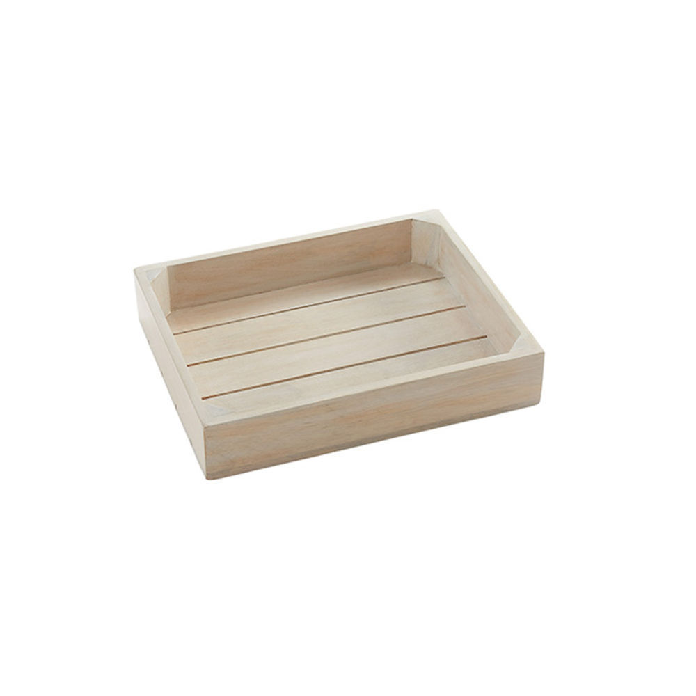 American Metalcraft WOODEN CRATE, SUN-BLEACHED, HALF SIZE