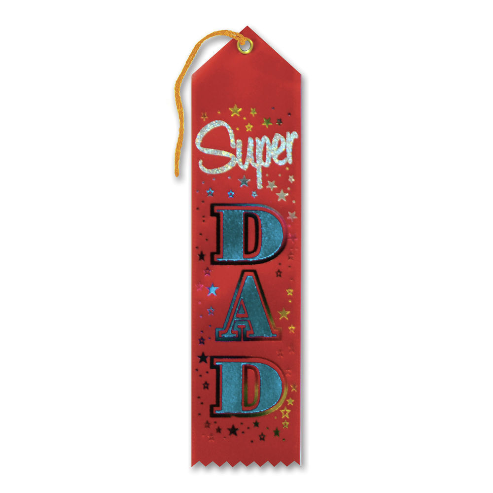 Beistle Mothers Decor/Fathers Day Decor/Super Dad Award Ribbon, Size =2 ...
