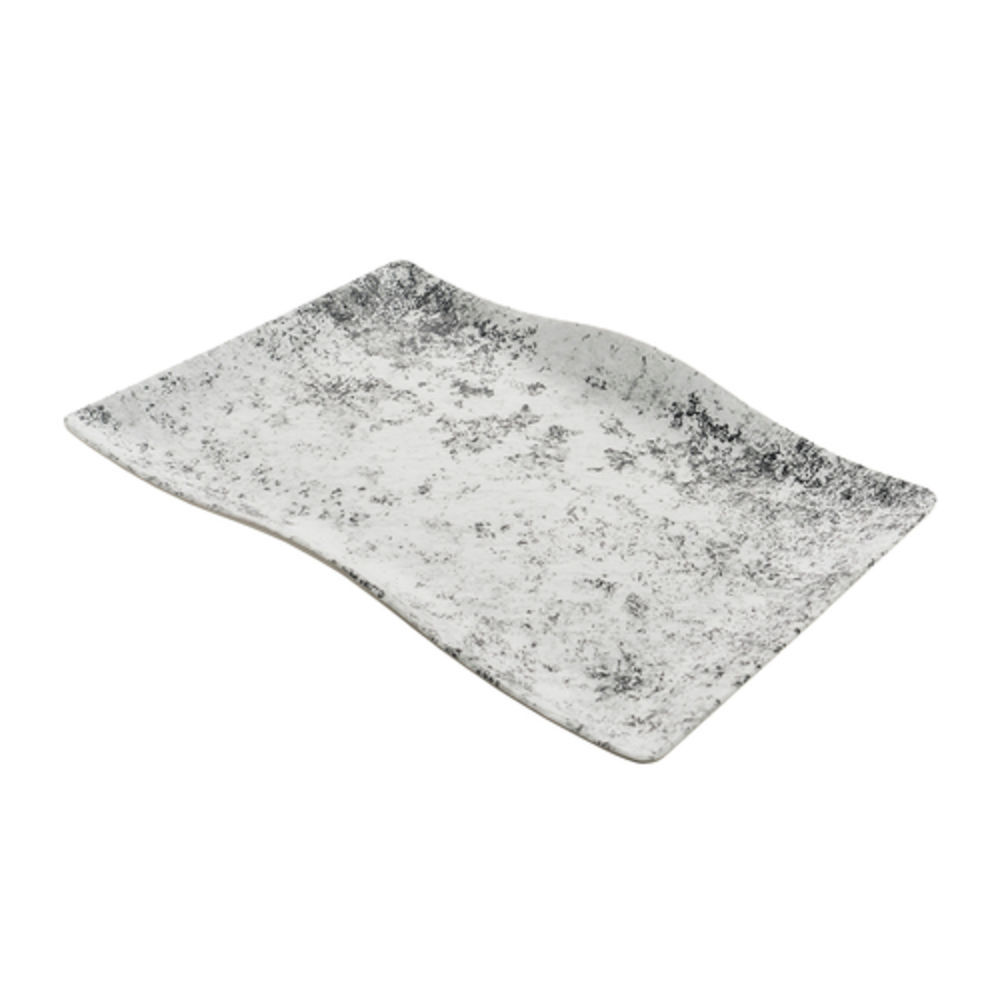 Cheforward Endure Platter 19-3/5"L x 14"W x 2"H large rectangular pebble - 4 per case
