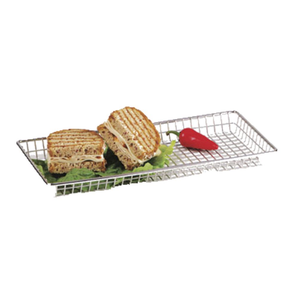 G.E.T. Rectangular Stainless Steel Grid Basket- 14"X7"X1" - 12 Each