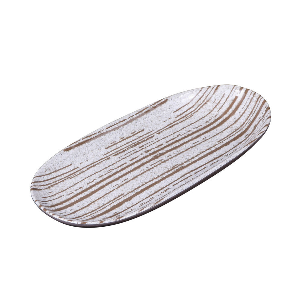 Elite Melamine Oval Plate, 11" x 5 1/4" x 1" H, Stardust White - 6 per case