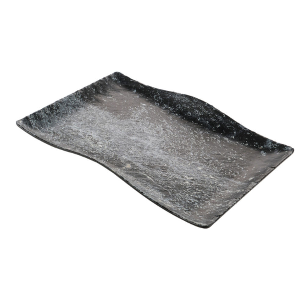 Cheforward Endure Platter 17-3/10"L x 12-1/5"W x 1-4/5"H medium rectangular weathered pewter - 6 ...