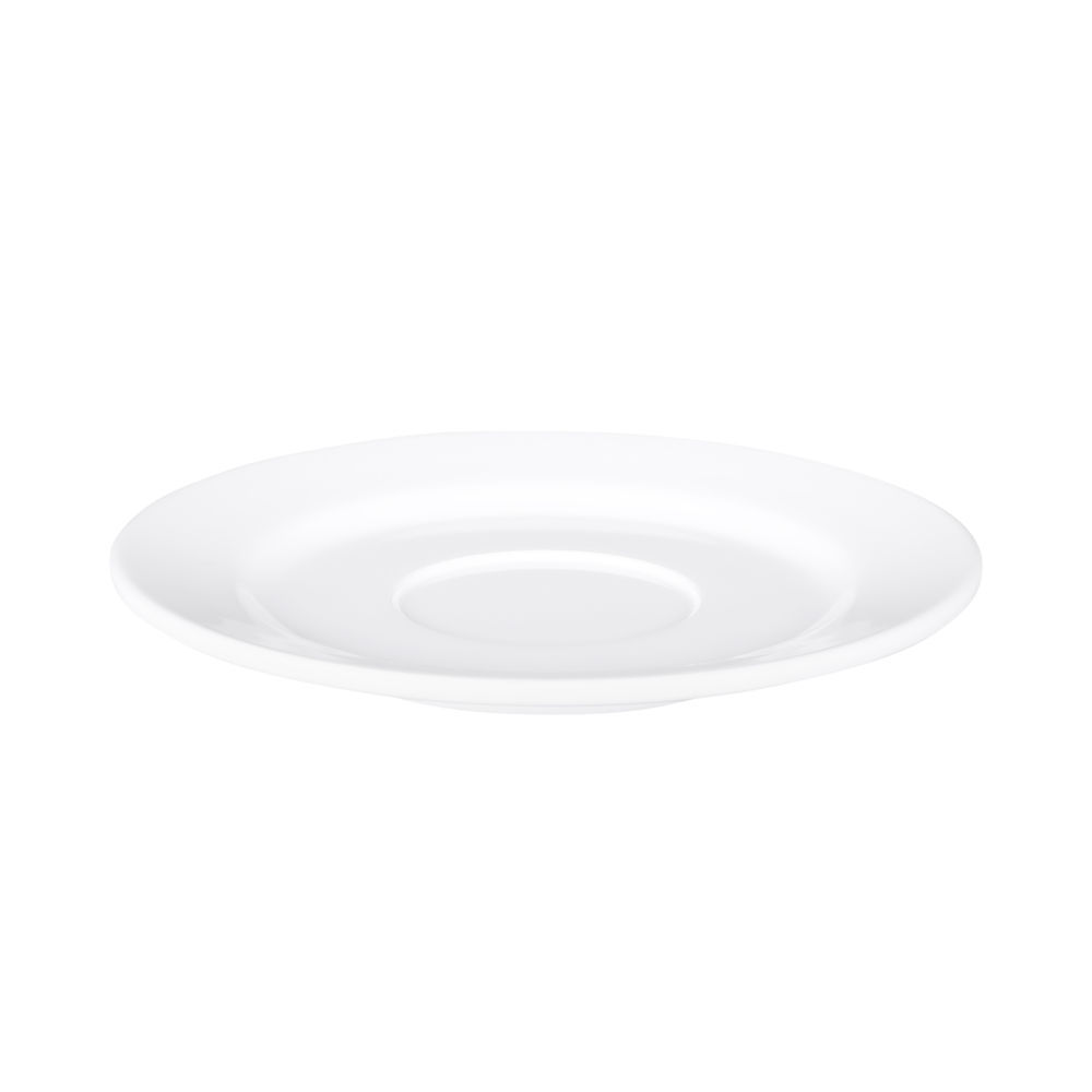 Elite White Single Well Saucer - 5.75" d. x .63" h - 6 per case
