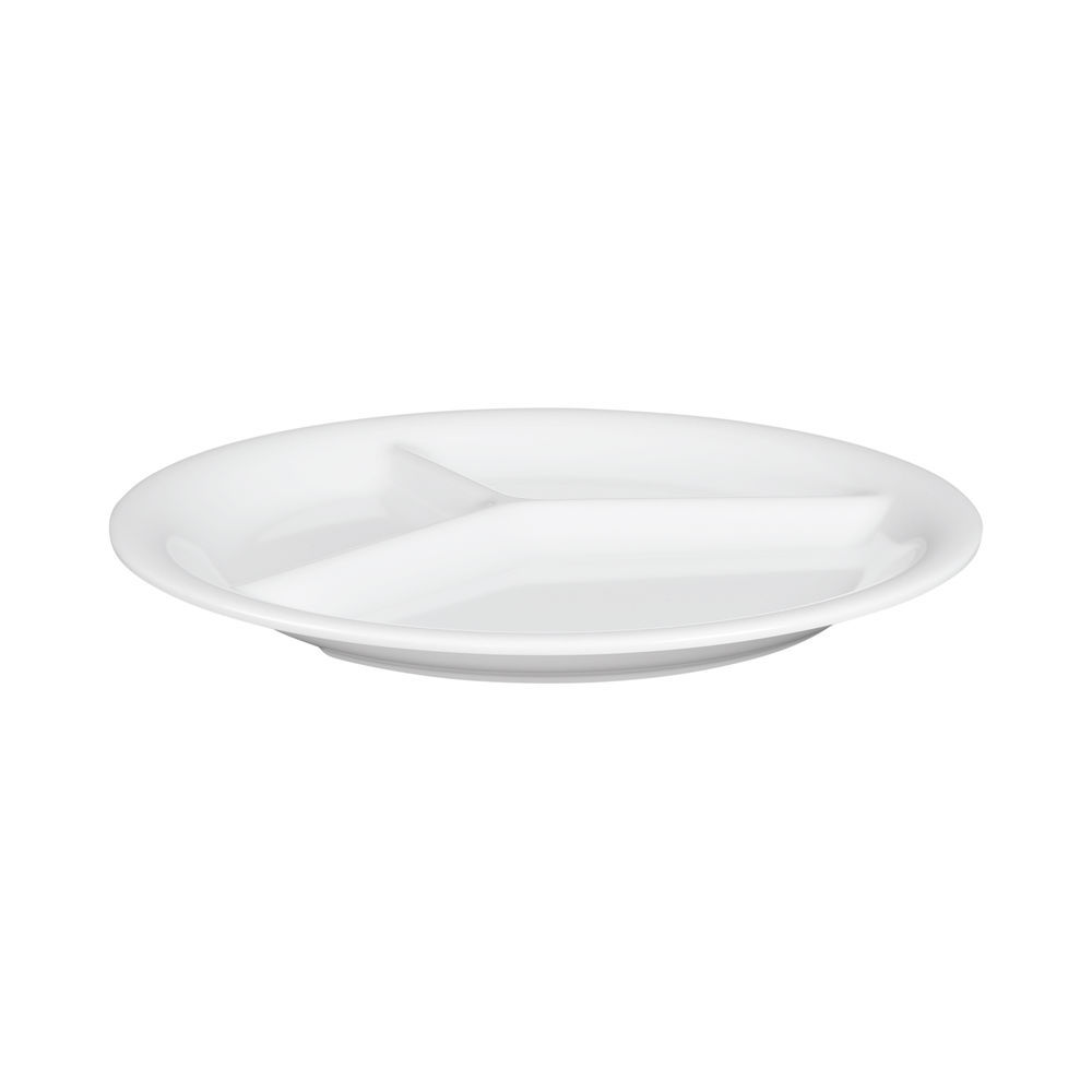 Elite Round Three Compartment Plate, 10" dia. x 1" h., Compartment ...