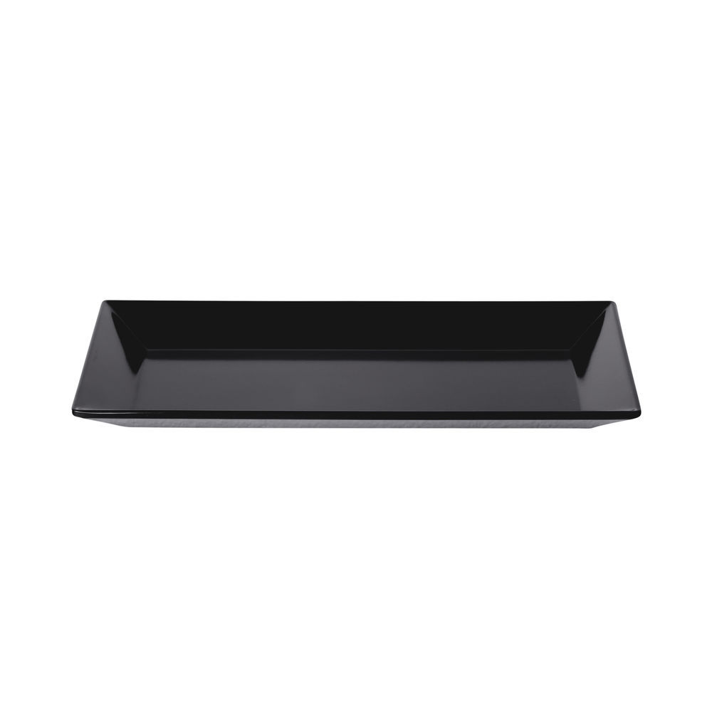 Elite Sides Black Rectangular Plate - 9.38" x 4.75" x .75" h - 6 per case