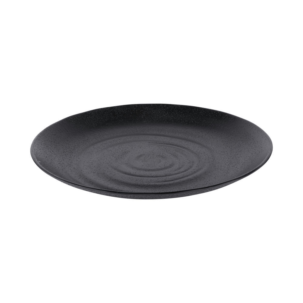 Elite Plate, 10-1/8" dia. x 1-3/16"H, round, coupe, melamine, black ...