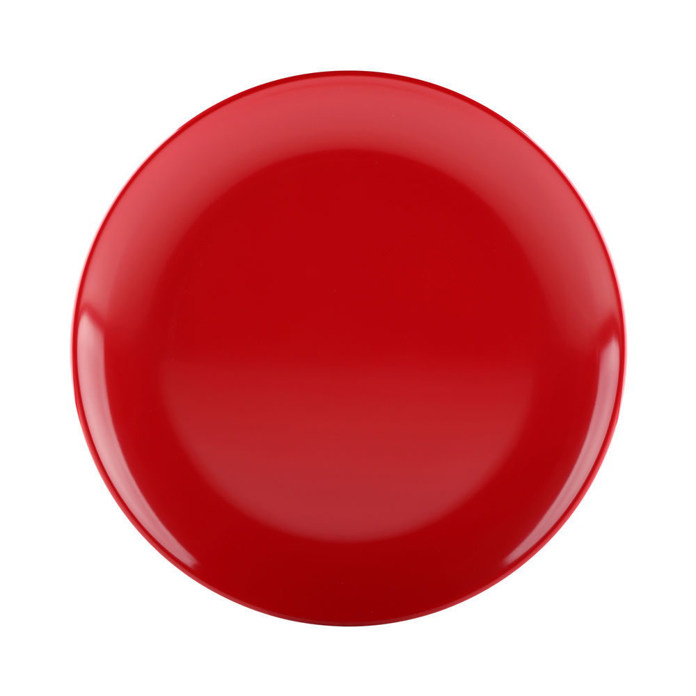 Elite Round Plate, 9" dia. x 3/4" h., Karma, Black Outside, Red Inside ...