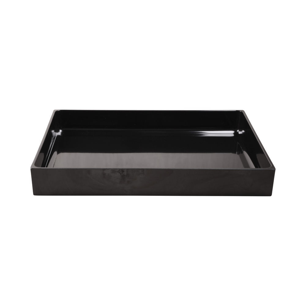 Elite Rectangular Bin, 15" x 12" x 2" h., Modern European, Black