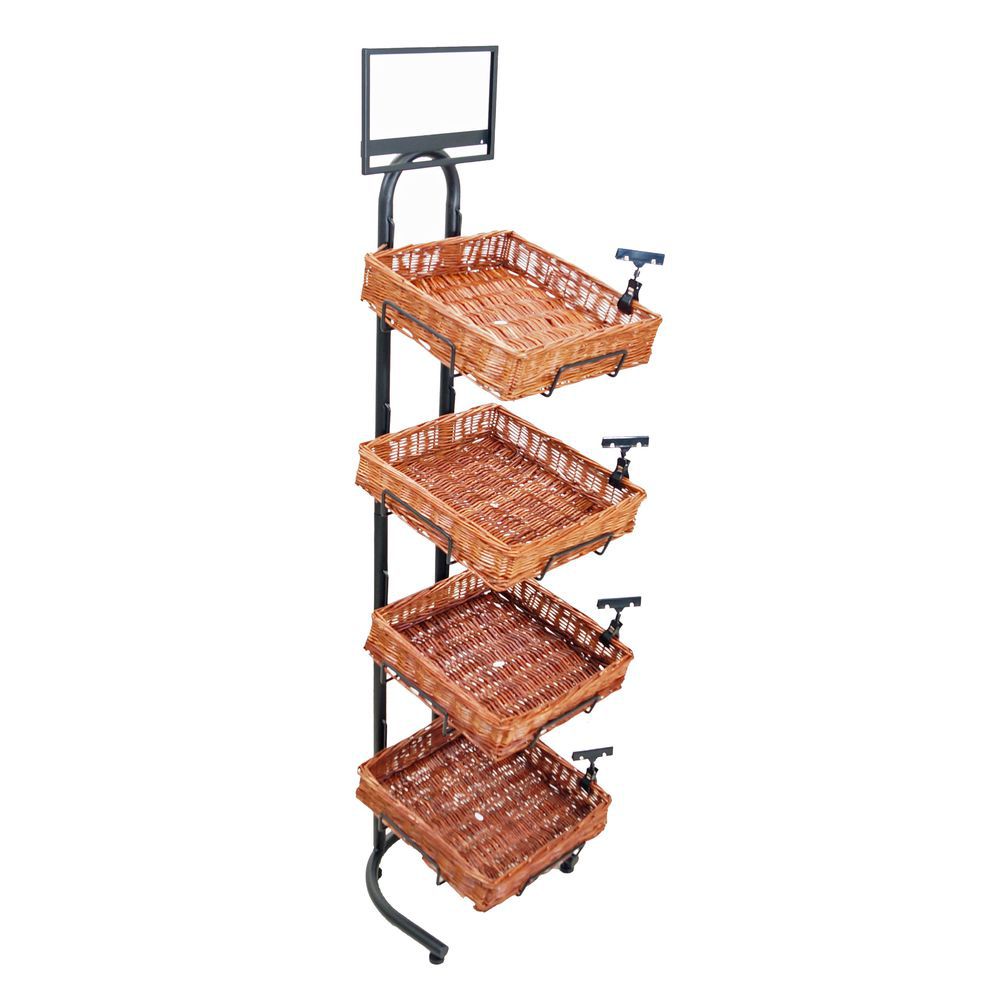 Mobile Merchandisers 4-Basket Merchandiser with (4) Cloth Liners, Round ...