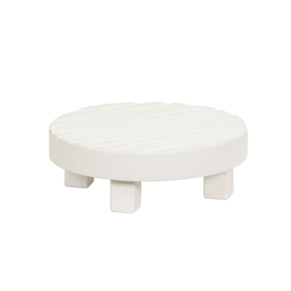CalMil Wood Riser, 12"dia x 4"H, round, white