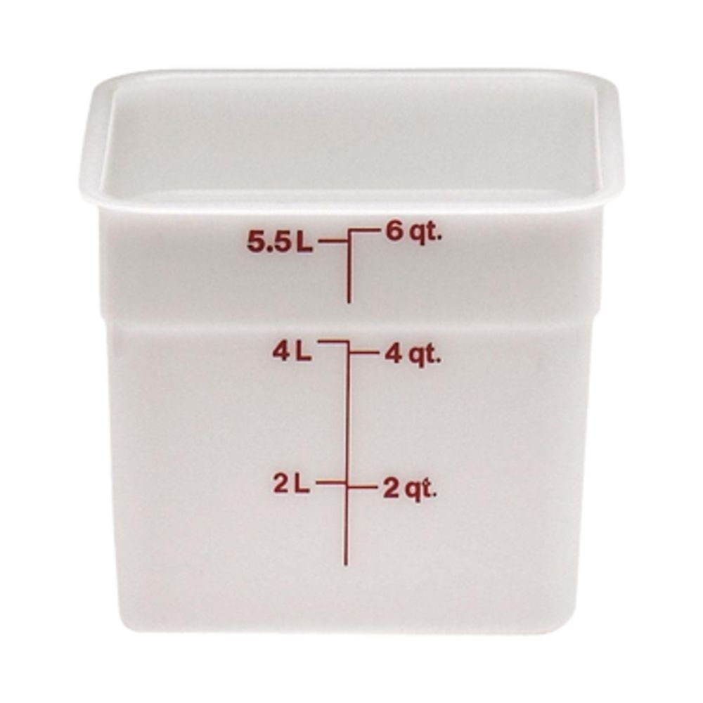Cambro Square 6 Quart Poly White - 6 per case
