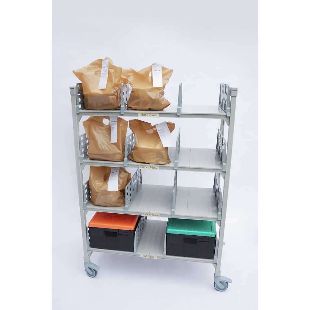 Cambro Premium Flex Station 4 Solid Shelves with Divider Panels