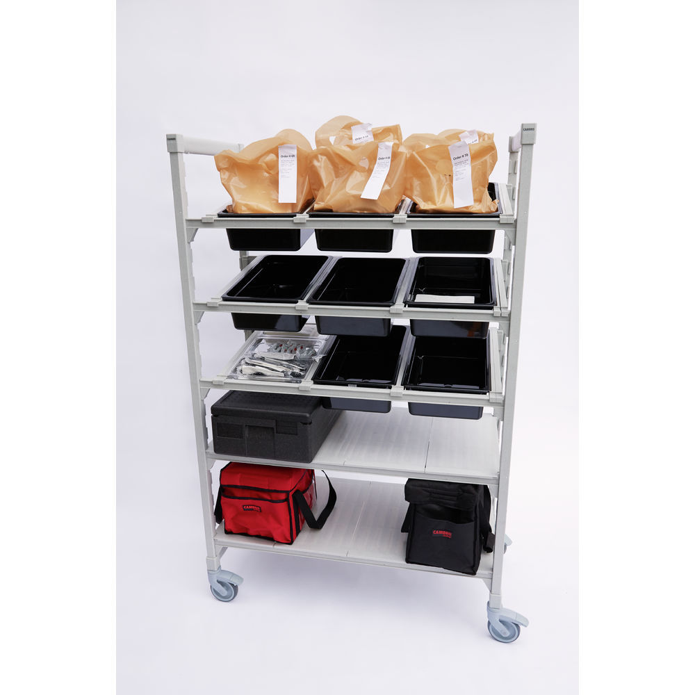 Cambro Premium Flex Station 2 Solid Shelves , 3 Tiers with Angled ...