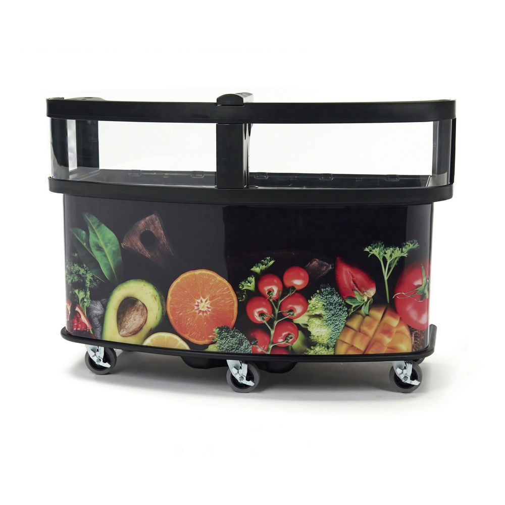 Cambro Vending Cart with Sneeze Guard & Shelf 75"x33.5"x53" Black Fruit ...