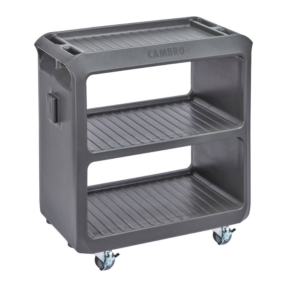 Cambro Service Cart Pro, Small, Open Sides, 2 Rigid casters, 2 Swivel ...