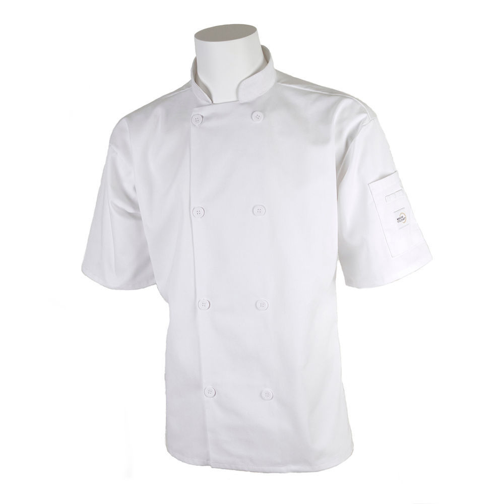 Mercer Millennia Air Unisex Short Sleeve Cook Jacket with Full Mesh ...
