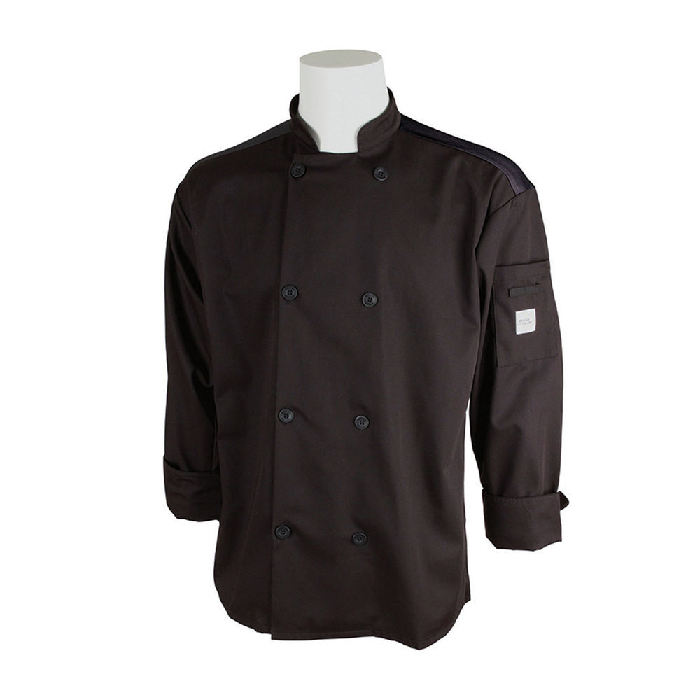 Mercer Millennia Air Unisex Cook Jacket with Full Mesh Back. Black 5X