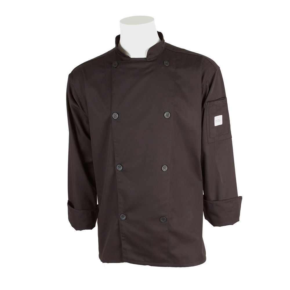 Mercer Genesis Unisex Chef Jacket Black Traditional Buttons 4X