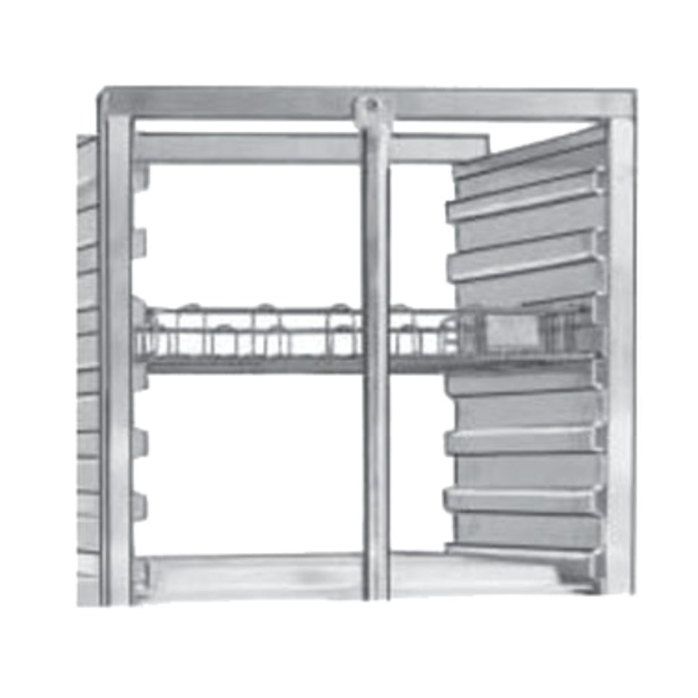 CresCor Pan Stop, mounted to rear, prevents accidental push through of pans