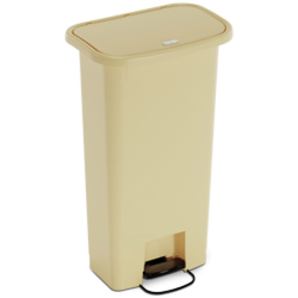 DETECTO Waste Mate Plastic Trash Receptacle, 13 Gal Beige