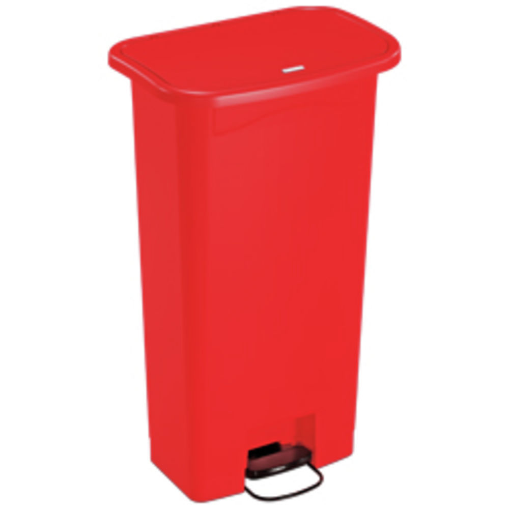 DETECTO Waste Mate Plastic Trash Receptacle, 24 Gal Red