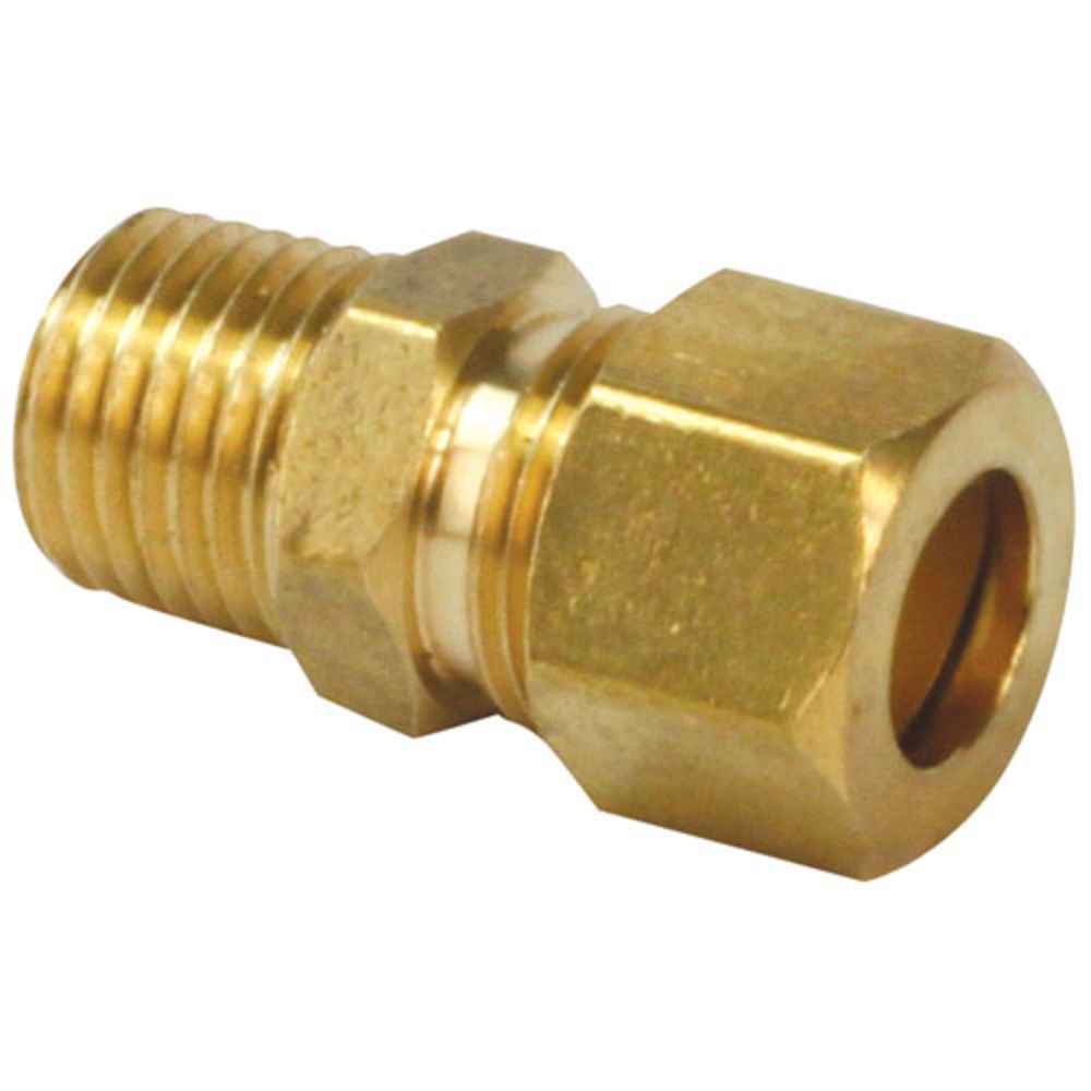 Allpoints BRASS MALE CONNECTOR, 1/4" MPT X 3/8" CCT NUT & FERRULE ...