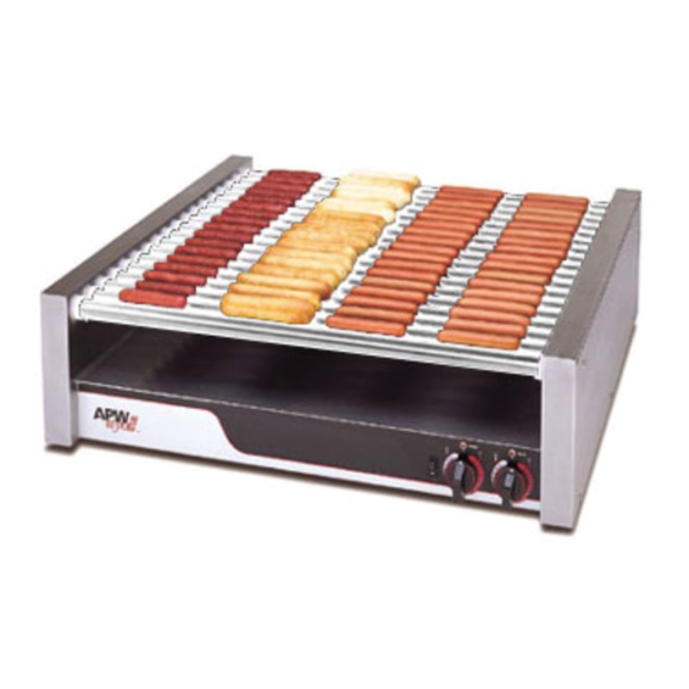 APW Wyott Flat Hotrod Roller Grill, Chrome Surface Rollers, 208/240V