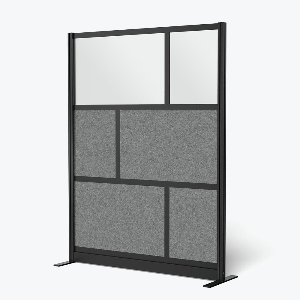 Luxor Workflow Modular Wall Room Divider System - Black Frame - 53" x ...