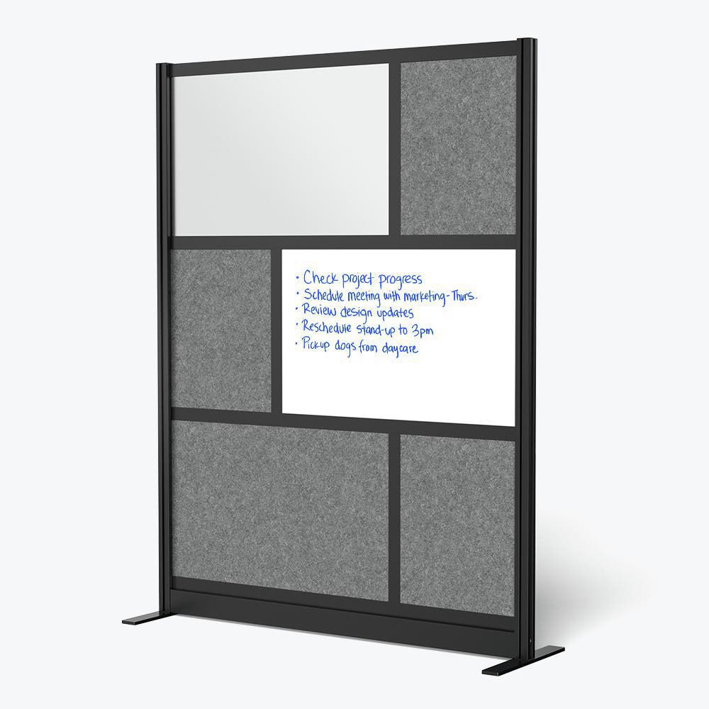 Luxor Expanse Modular Wall Room Divider System - Black Frame - 53" x 48 ...