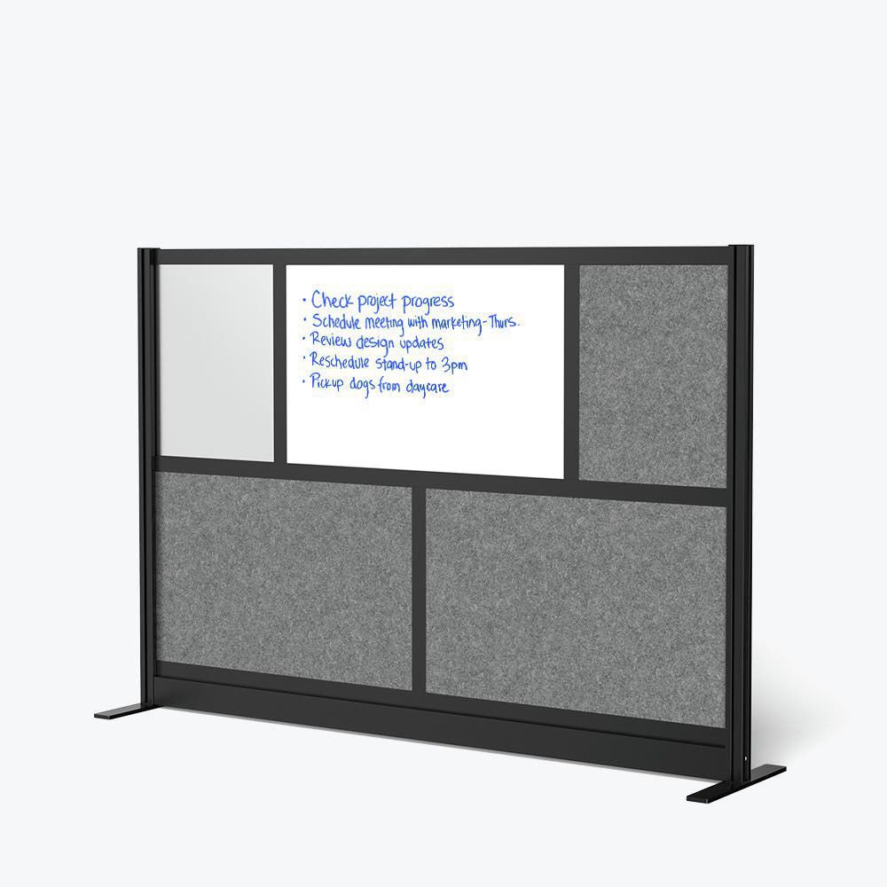 Luxor Workflow Modular Wall Room Divider System - Black Frame - 53" x ...