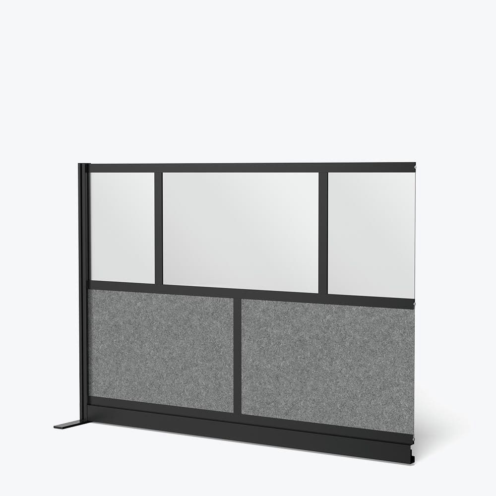 Luxor Workflow Modular Wall Room Divider System - Black Frame - 53" x ...
