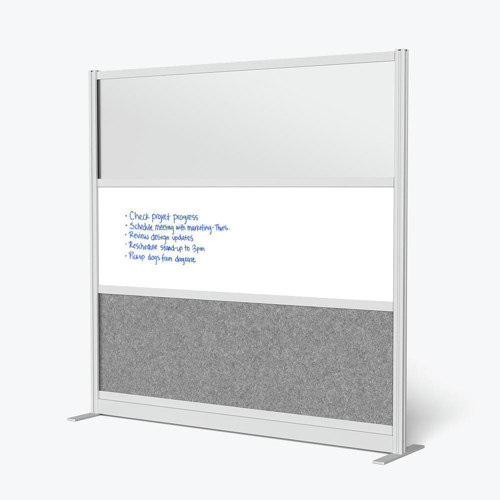 Luxor Workflow Modular Wall Room Divider System - Black Frame - 70" x ...