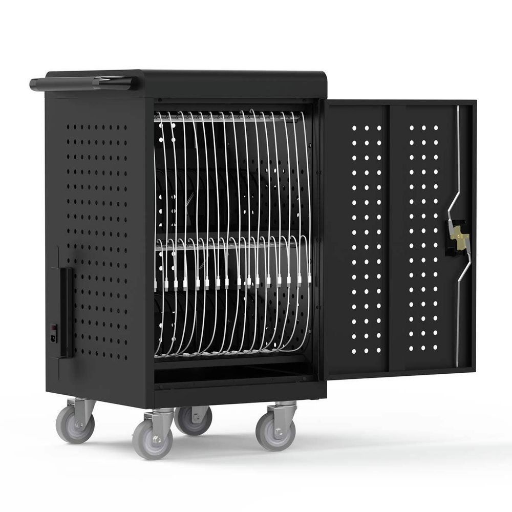 Luxor Four Flat-Shelf Structural Foam Plastic Cart