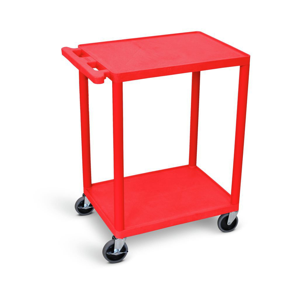 Luxor TUFFY XL Three-Shelf Multi-Purpose Utility Cart, 32" x 18", Blue ...