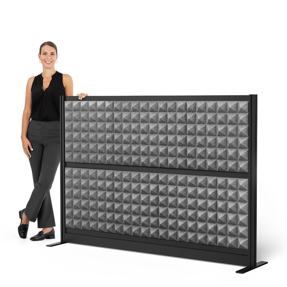 Luxor Workflow Modular Wall Room Divider System - Black Frame - 70" x ...