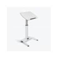 Luxor Adjustable-Height Lectern / Mobile Standing Desk - White, Pneumatic