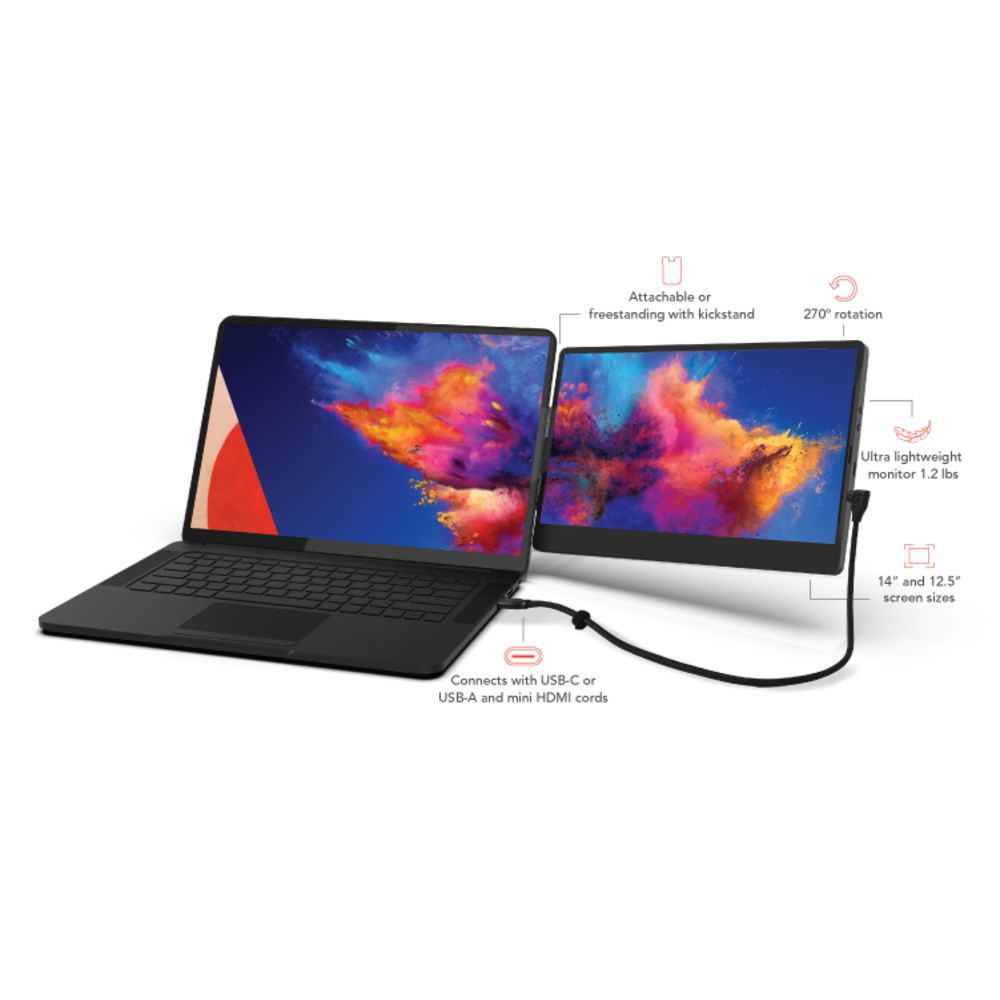 Luxor SideTrak Swivel HD 14" Attachable Portable Monitor