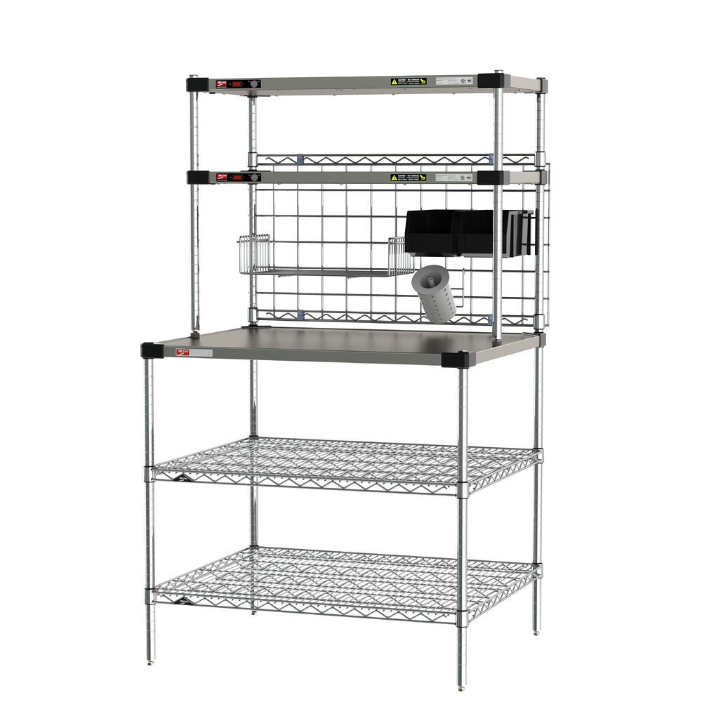 Metro CRHSP-3036 Prep Workstation with Overhead Super Erecta Hot Heated ...