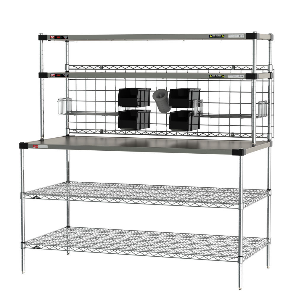 Metro CRHSP-3060 Prep Workstation with Overhead Super Erecta Hot Heated ...