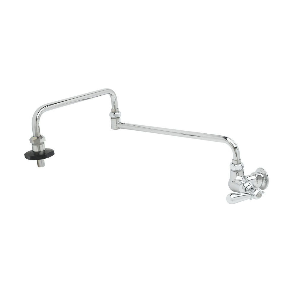 T&S Brass Pot Filler, Wall Mount, 18" Double Joint Nozzle, 1/2" NPT ...