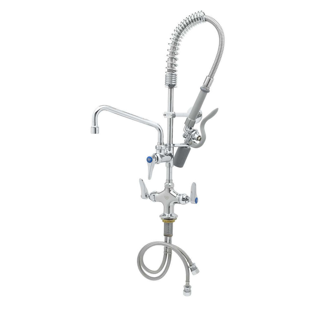 T&S Brass Mini-Pre-Rinse unit w/ B-0107-C, 8" Swivel Nozzle, Lever ...