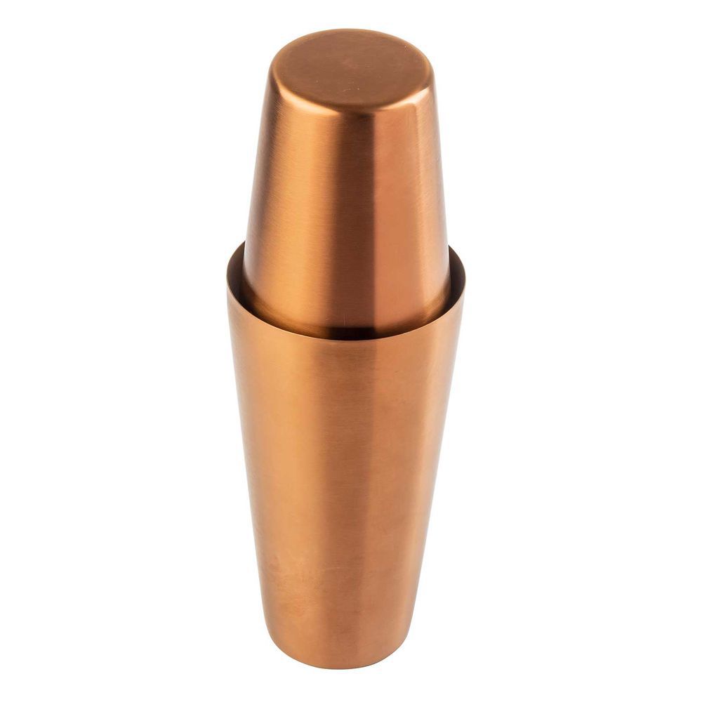 Tablecraft 2-Piece Cocktail Shaker 18 OZ - Ounces Bronze 3.625"x3.625 ...