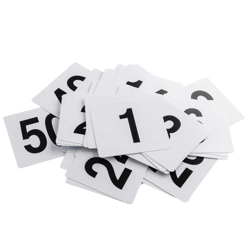 Tablecraft Number Cards Black/White 4"x3.75"x.011", Polyvinyl Chloride ...