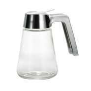 Tablecraft 12 oz Glass Syrup Dispenser, Chrome Plated ABS Top - 12 per case