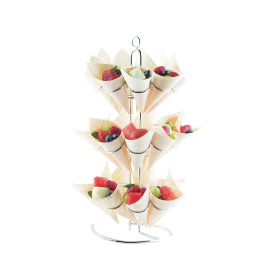 Tablecraft Disposable Cone Holder, Chrome Plated Metal, Holds 27 Cones ...