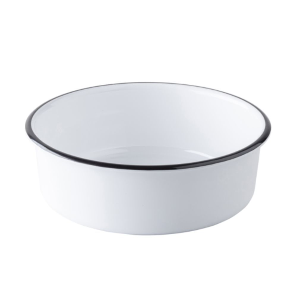 Tablecraft Round Serving Bowl 1.75 QT - Quarts White/Black 8.5"x8.5"x2 ...
