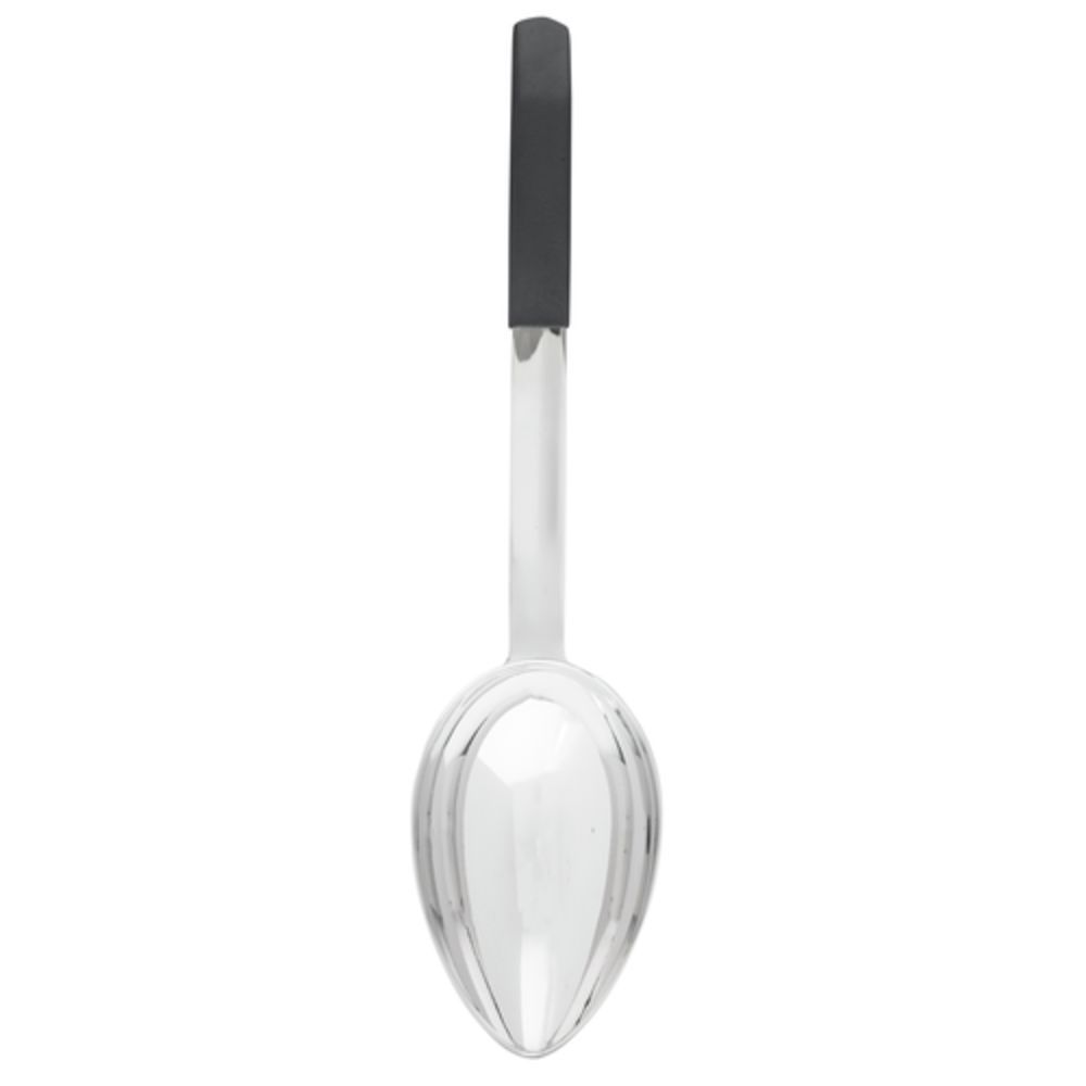 Tablecraft Anti Microbial Solid Spoon, 8 oz., Black Vinyl Coated ...