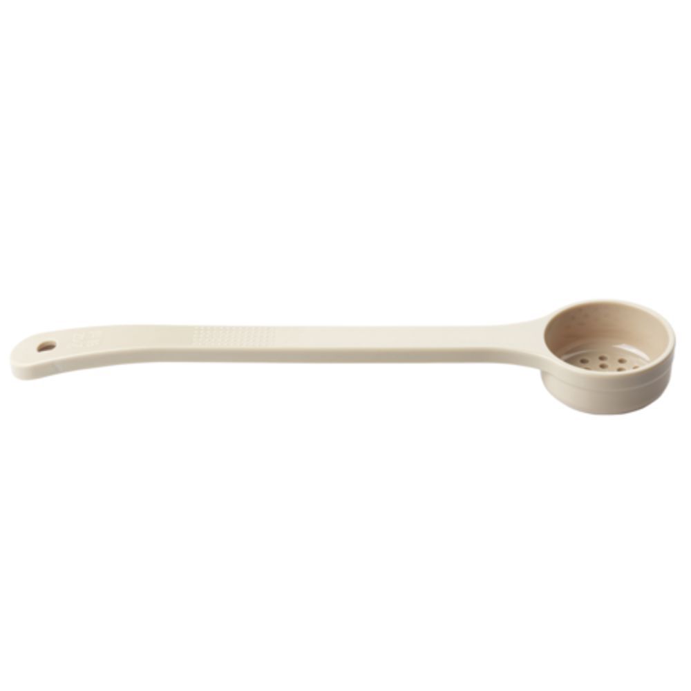 Tablecraft 3 oz Long Handle Perforated Portioning Spoon
