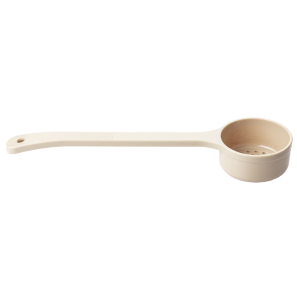 Tablecraft 6 oz Long Handle Perforated Portioning Spoon