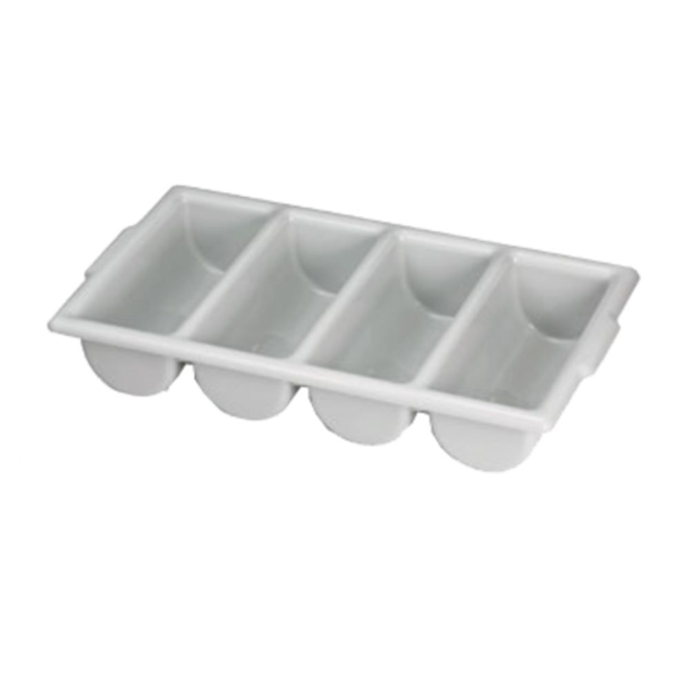 Tablecraft Cutlery Bin, Gray, HDPE, 21 x 12 x 4" - 12 per case
